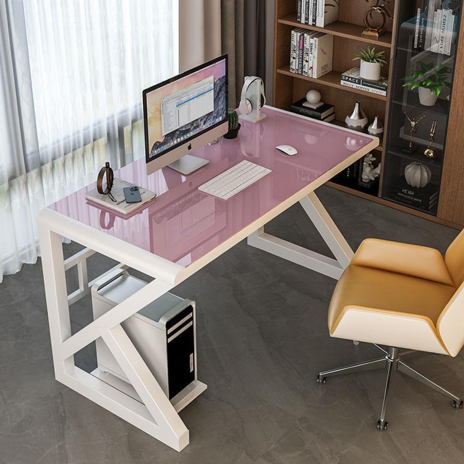 Modern Office Table Glass Office Desk Glass Top | Foter