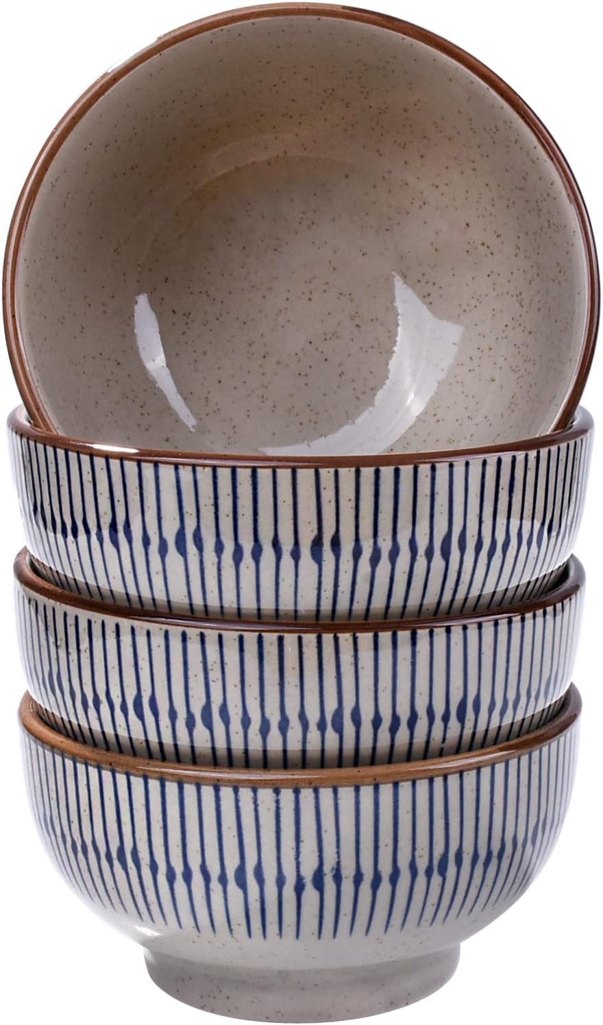 Amazon.com | Japanese Style Rice Bowl Set of 4 Creative Ceramic Sushi ...