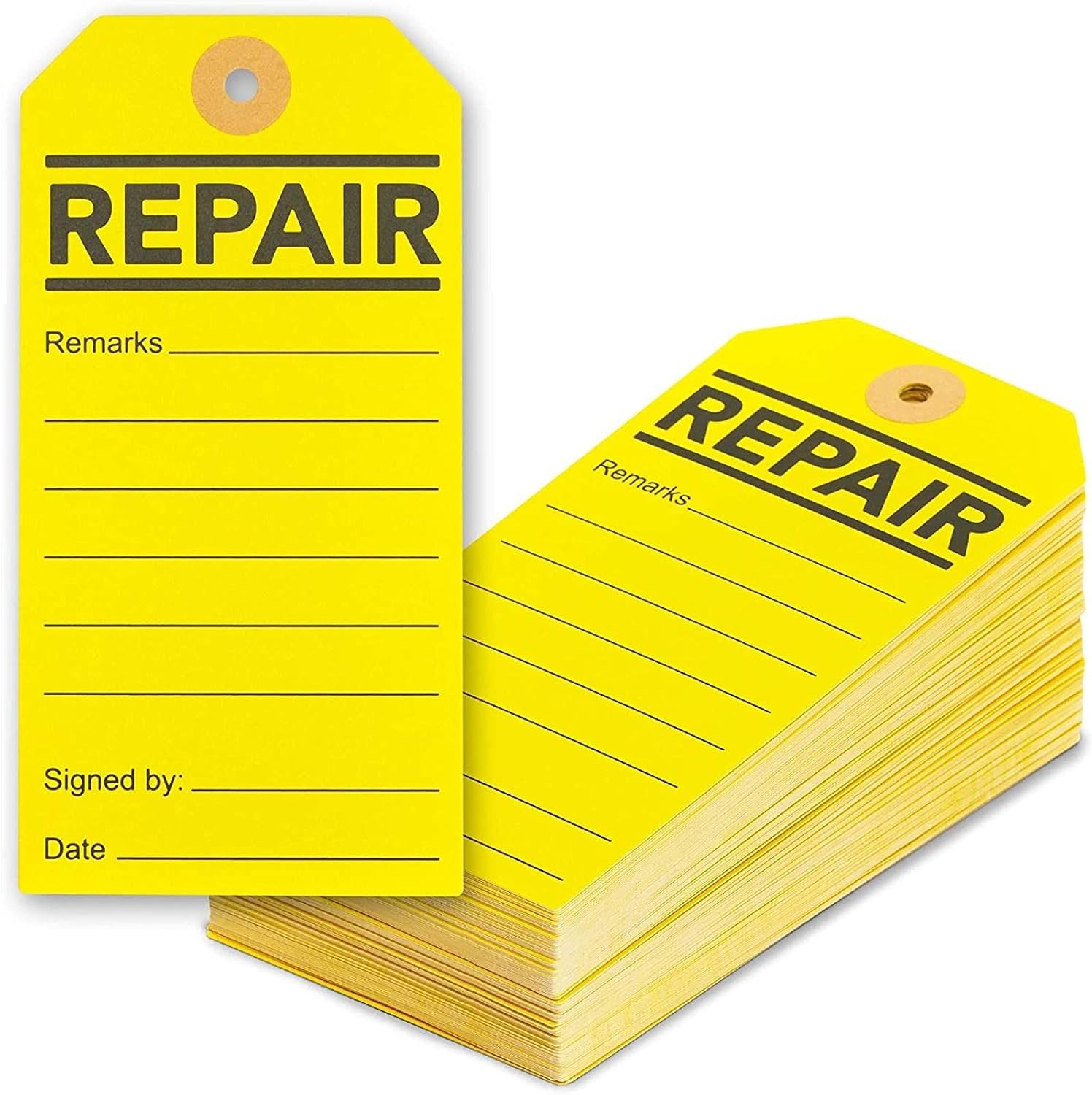 Maintenance Repair Tags (Yellow, 2.6 x 5.25 in, 100 Pack) : Amazon.ca ...