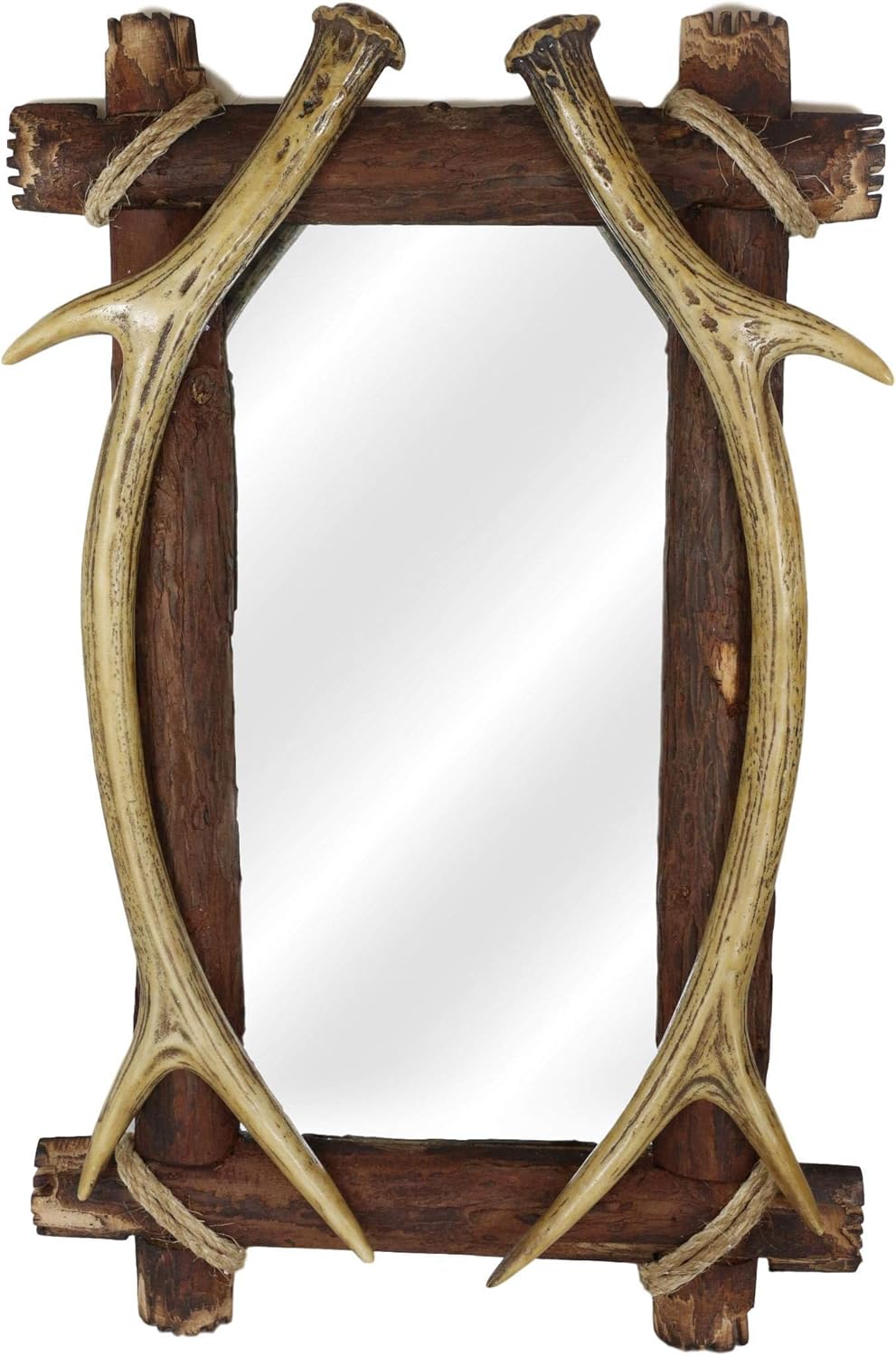 Amazon.com: Ebros 22.5" H Western Rustic Hunters Stag Deer Antlers Rack On Wooden Logs Rectangle ...