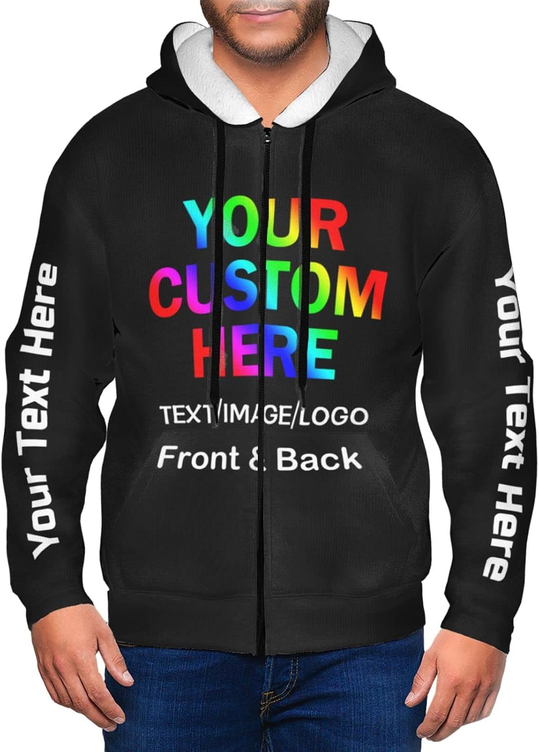 Amazon.com: Custom Full Zip Hoodies Design Your Own For Men Women ...