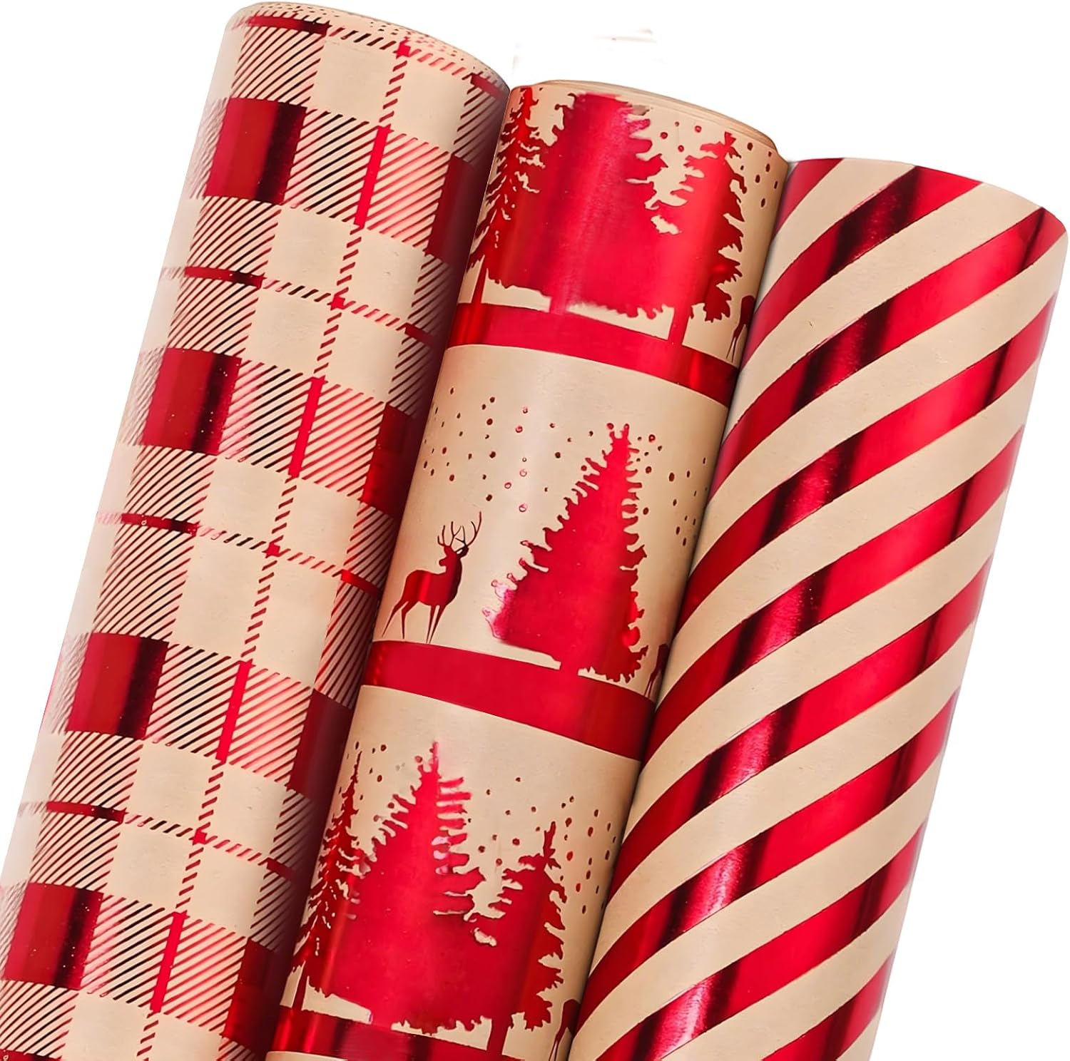 Amazon.com: sayrrame Christmas Wrapping Paper Rolls -Premium Matte ...