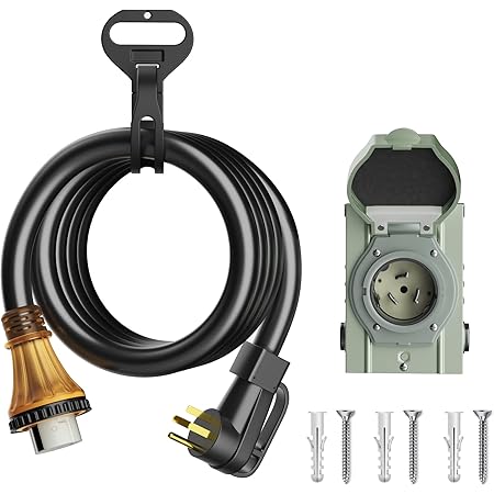 Amazon.com: CircleRiver 50 Amp 15Feet Generator Cord and Power Inlet ...
