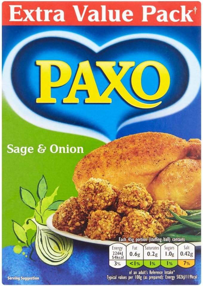 Amazon.com : Paxo Sage and Onion Stuffing Mix - 85g - Pack of 4 (85g x ...