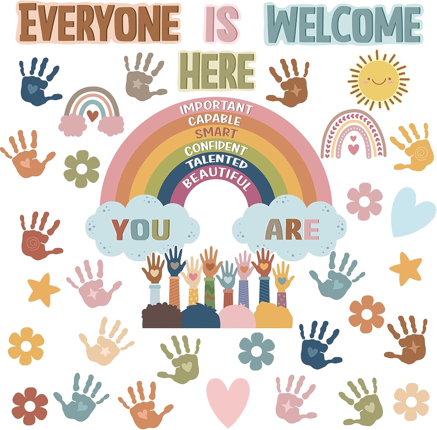 Amazon.com: 41Pcs Boho Classroom Bulletin Board Decorations Sets ...