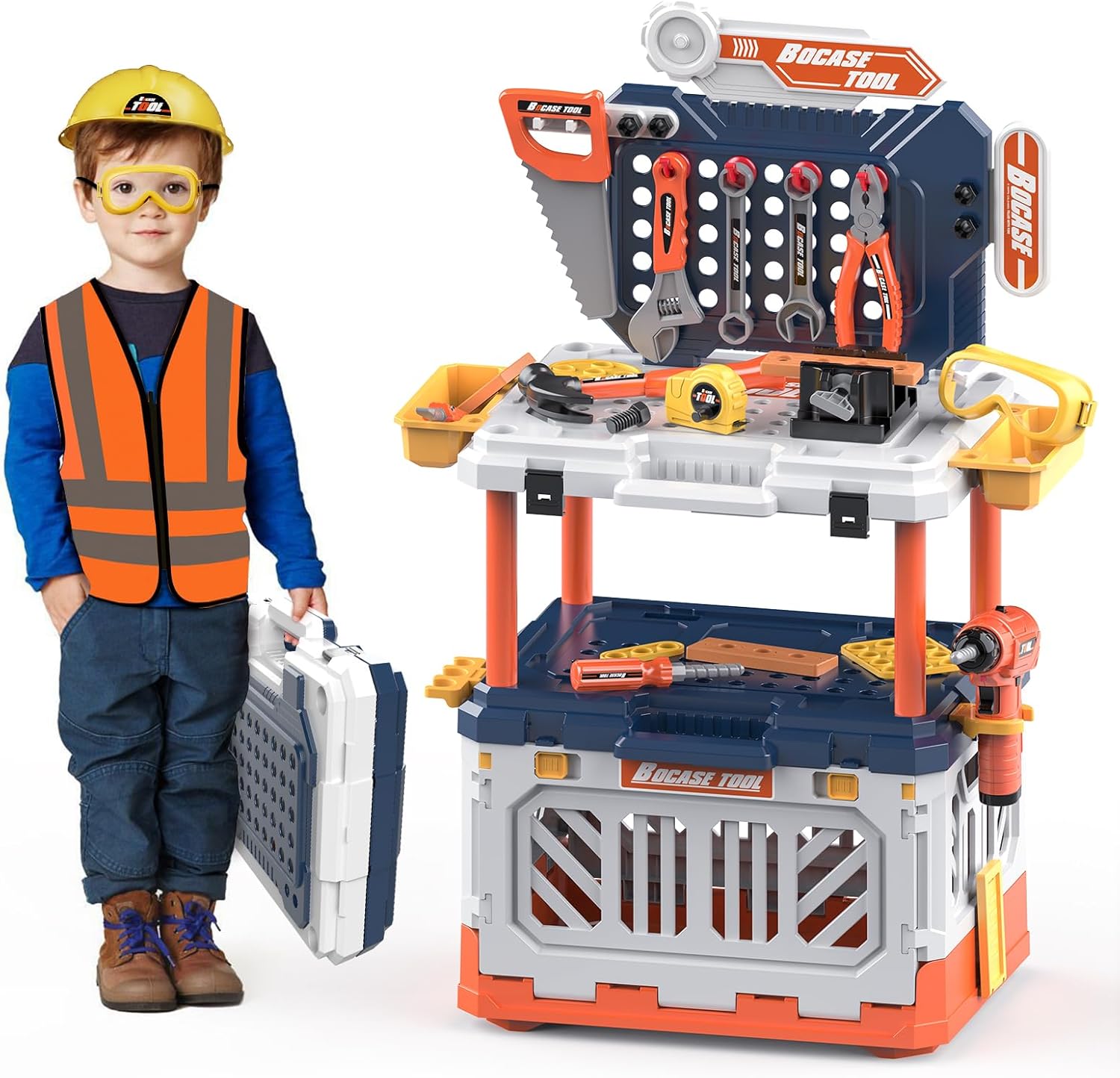 Amazon.com: Kids Tool Bench - Toy Workbench with Storage Box,4 in 1 ...