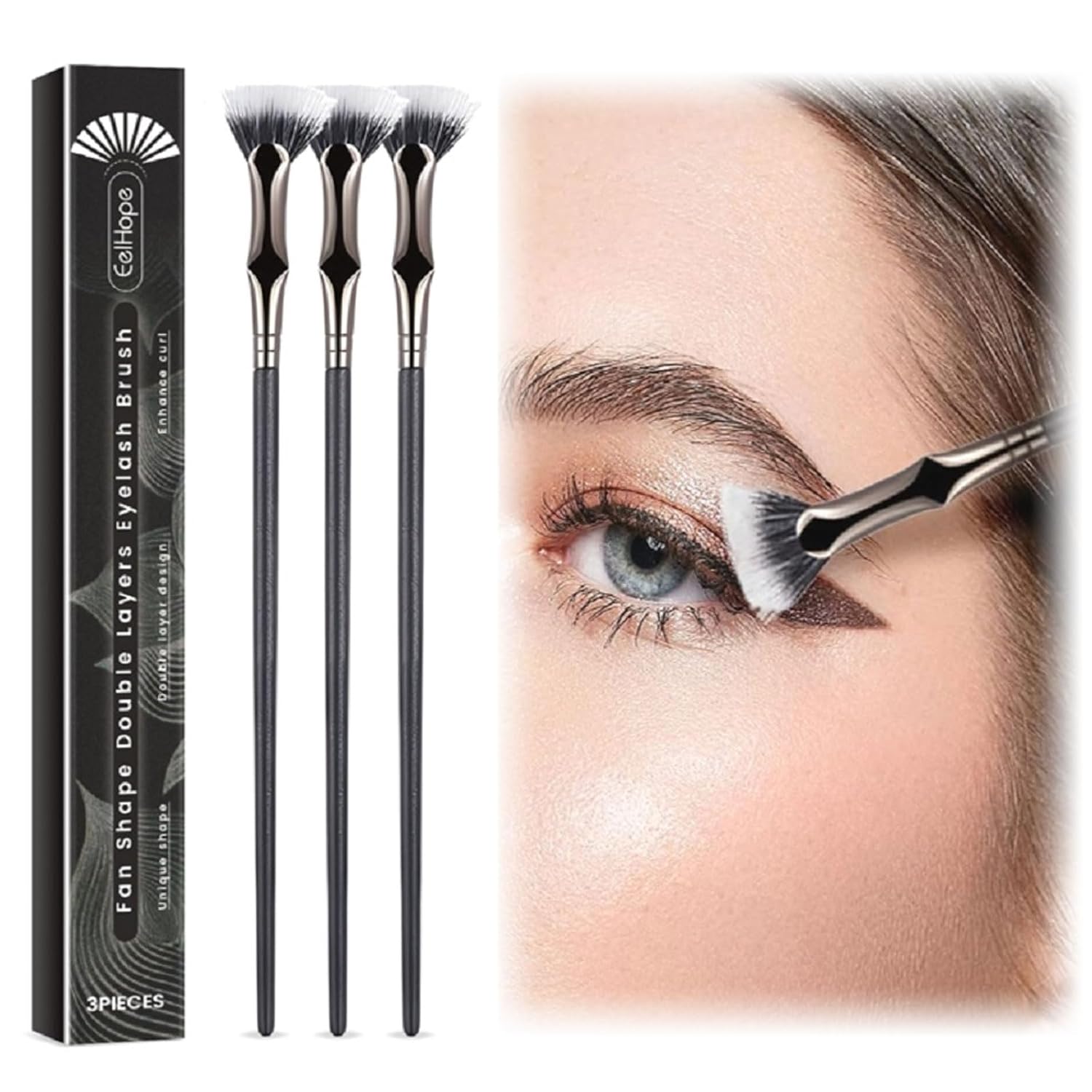 Amazon.com: Yostyle Folding Angle Scalloped Lash Brush Mascara Brush ...