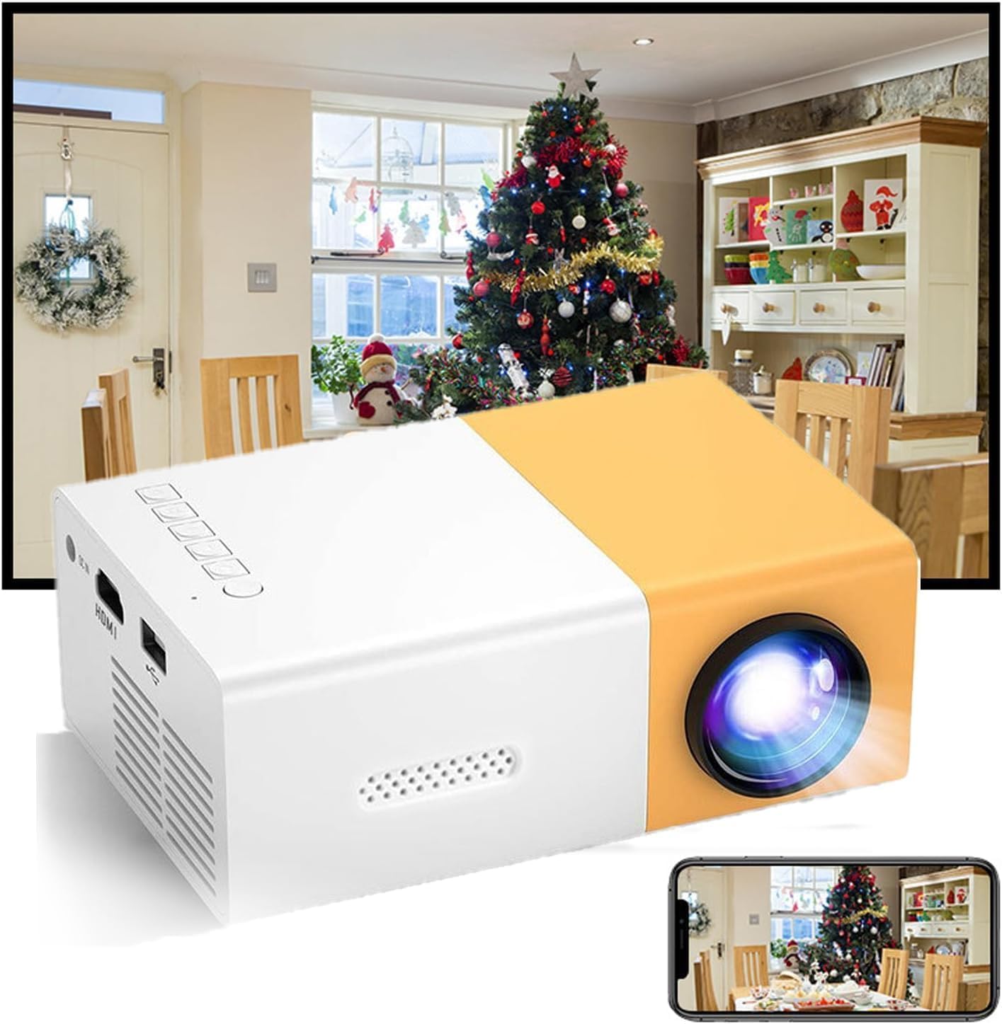 Mini Projector, Full HD 1080P Video Projector Built in HiFi Speaker ...
