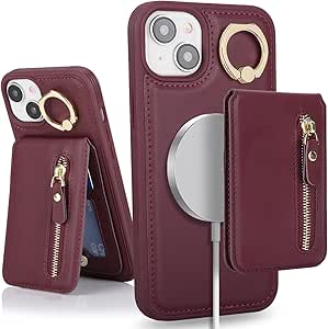 Amazon.com: DEYHU for iPhone 15 Plus Phone case with Card Holder with Compatible magsafe ...