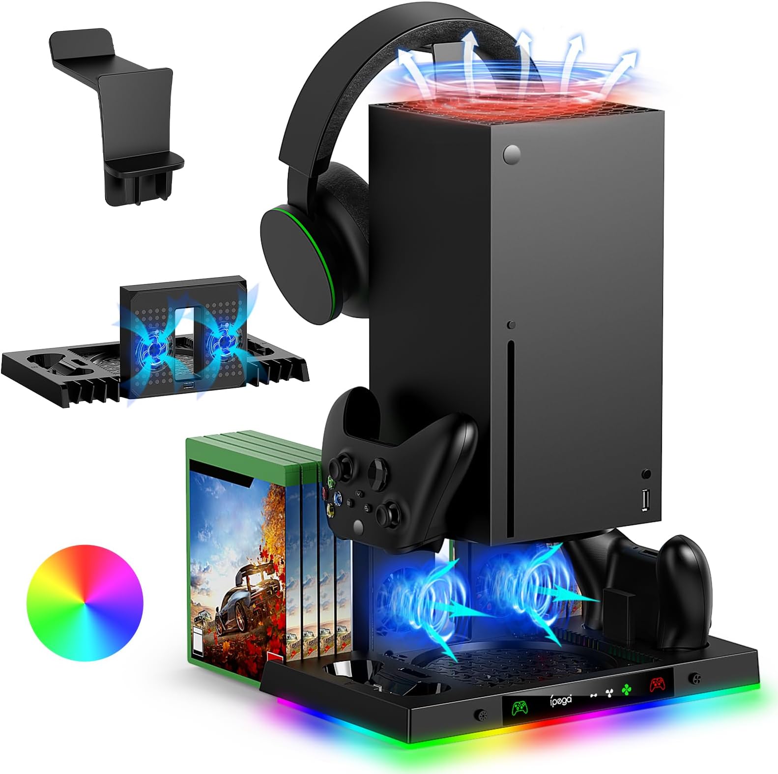 FYOUNG Upgraded Cooling Fan Stand & Dual Charging Dock for Xbox Series ...