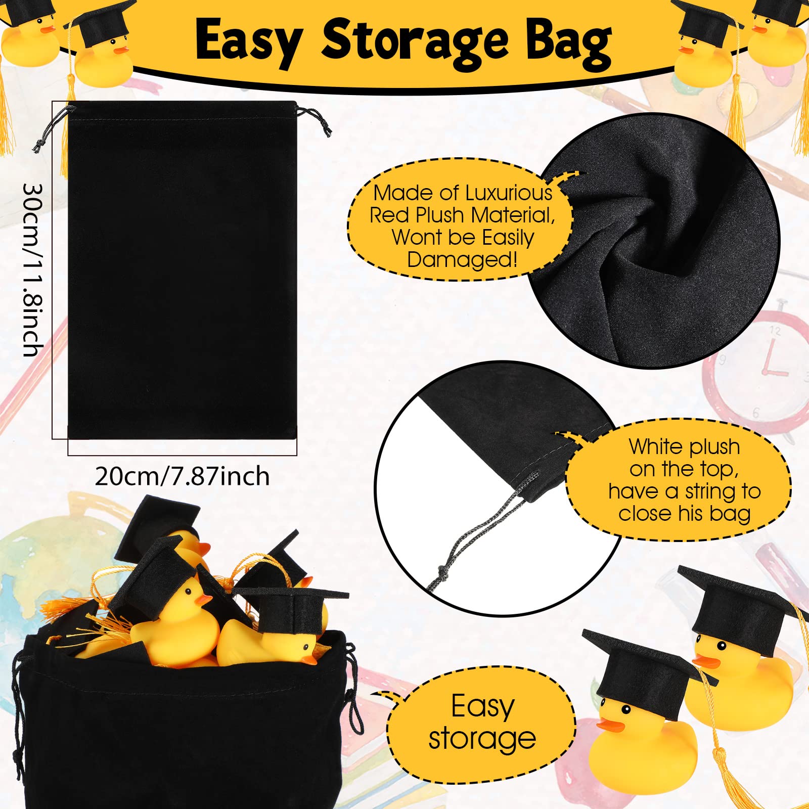 Snapklik.com : Jerify 48 Pcs Graduation Rubber Ducks