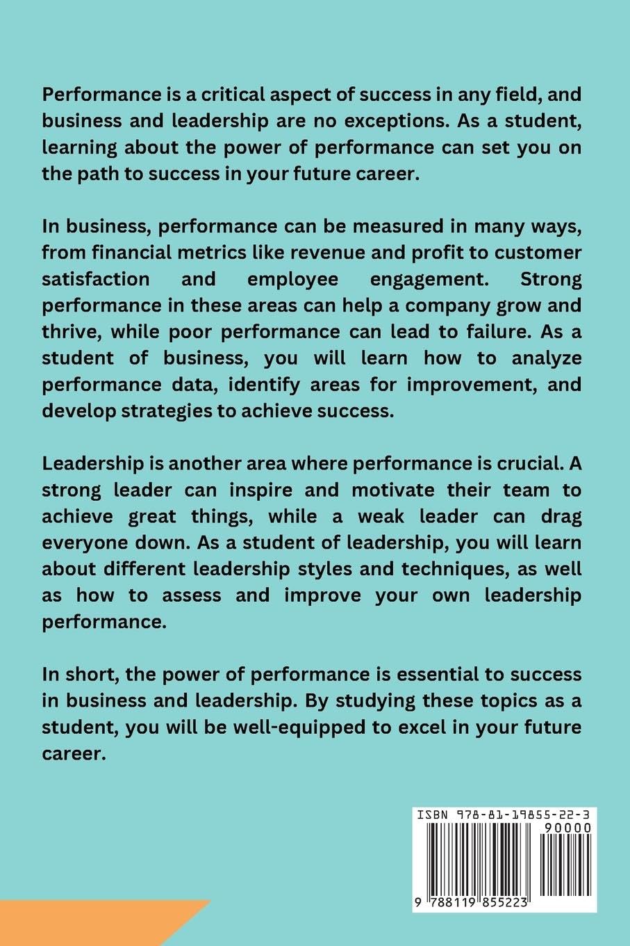 The Power of Performance: Business and Leadership Studies for Students ...