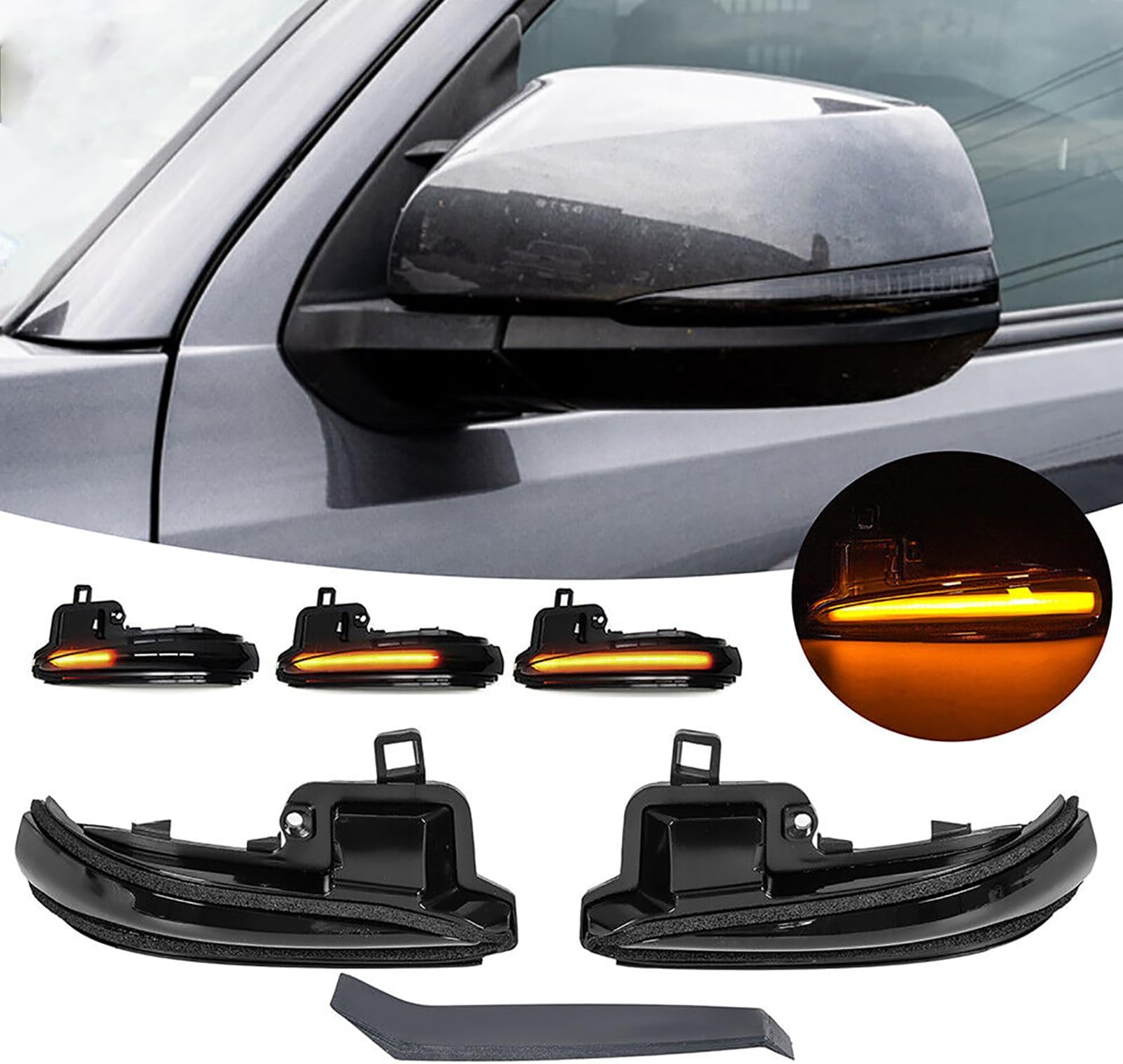 Amazon.com: ZZDSNJ Side Mirrors LED Sequential Dynamic Blackout Turn ...