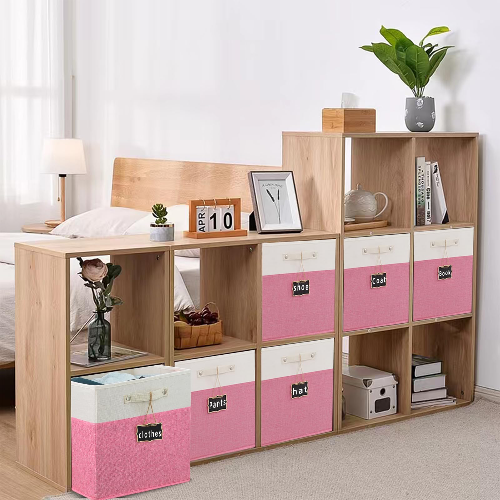 Storage Cubes,12 inch storage bins,Foldable Fabric Storage Cubes with ...