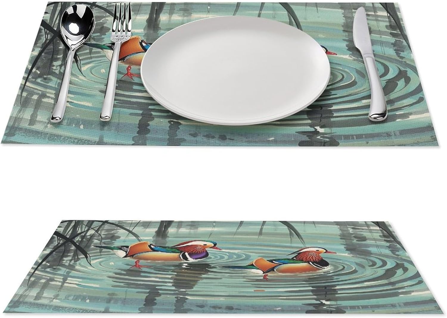 Amazon.com: Placemats Set of 4 Chinese Style Mandarin Ducks PVC Place ...