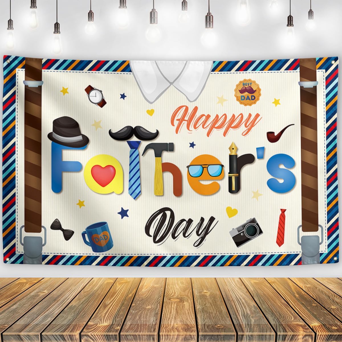 Amazon.com : Fathers Day Decorations Happy Father’s Day Backdrop Best ...