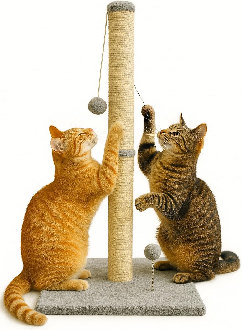 Amazon.com : Scratching Post with Toy Ball 32x16x16 in, Sturdy Sisal ...