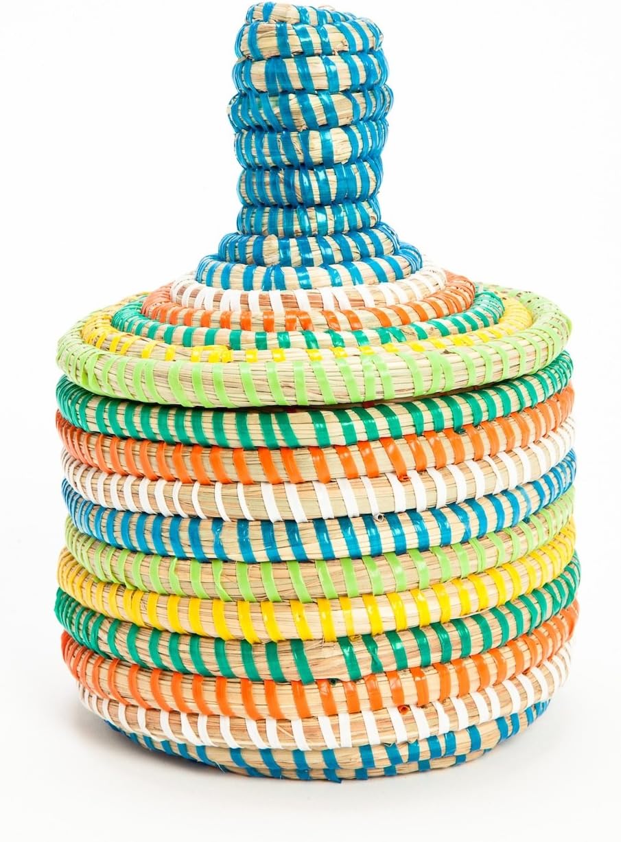 Amazon.com: Colorful MINI Handwoven Covered Storage Basket : Home & Kitchen