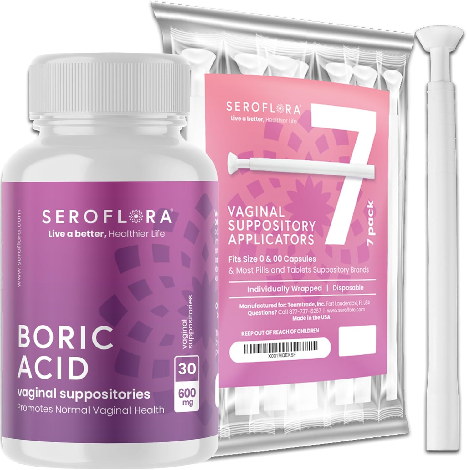 Amazon.com: Boric Acid Vaginal Suppositories for Women with Suppository ...