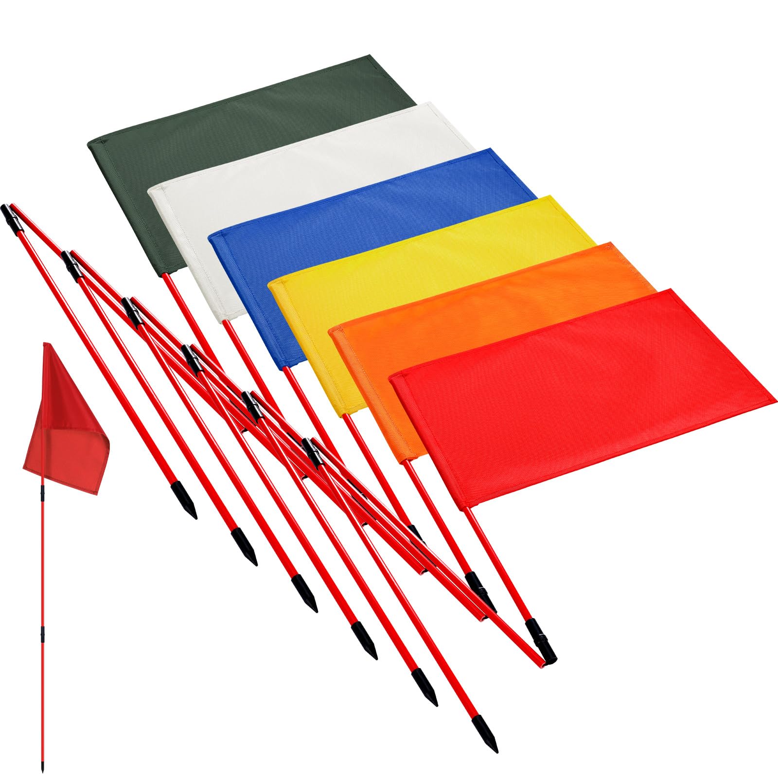 6 Set Golf Flagstick Golf Flags for Putting Green Golf Nylon Putting ...