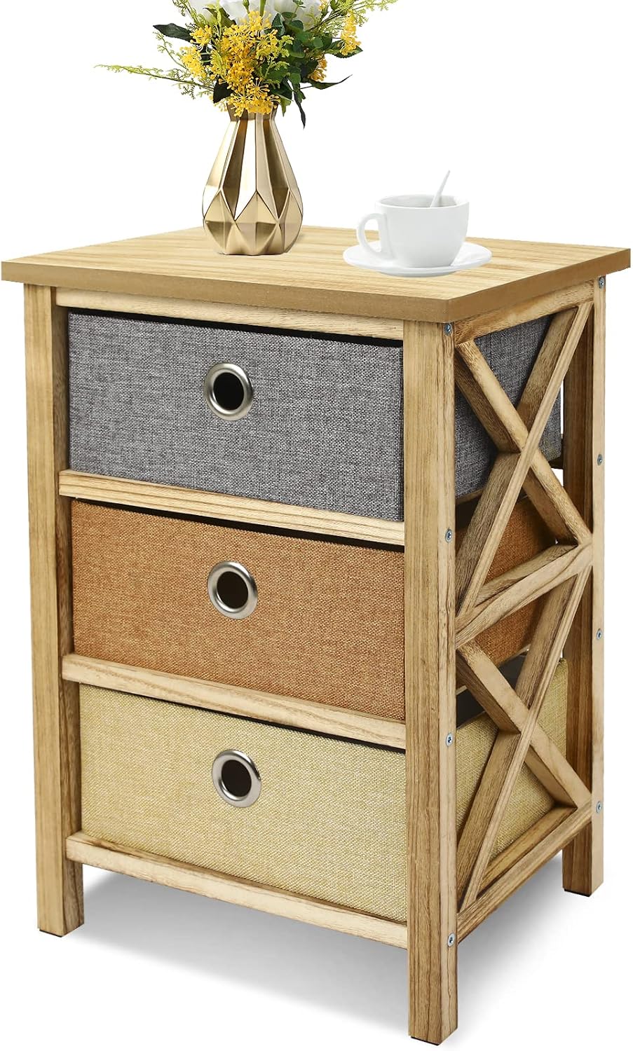 Amazon.com: NO MORE TAG Nightstand with Drawer, Strong Structure ...