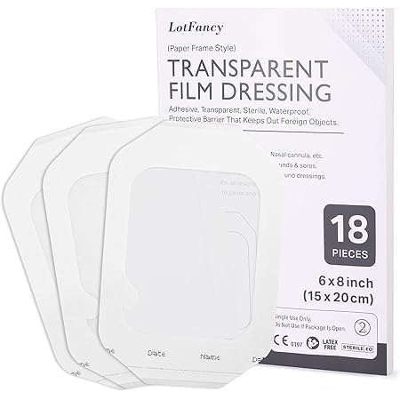 Amazon.com: Tegaderm Transparent Dressing, 6 x 8 Inch, 10 Count ...