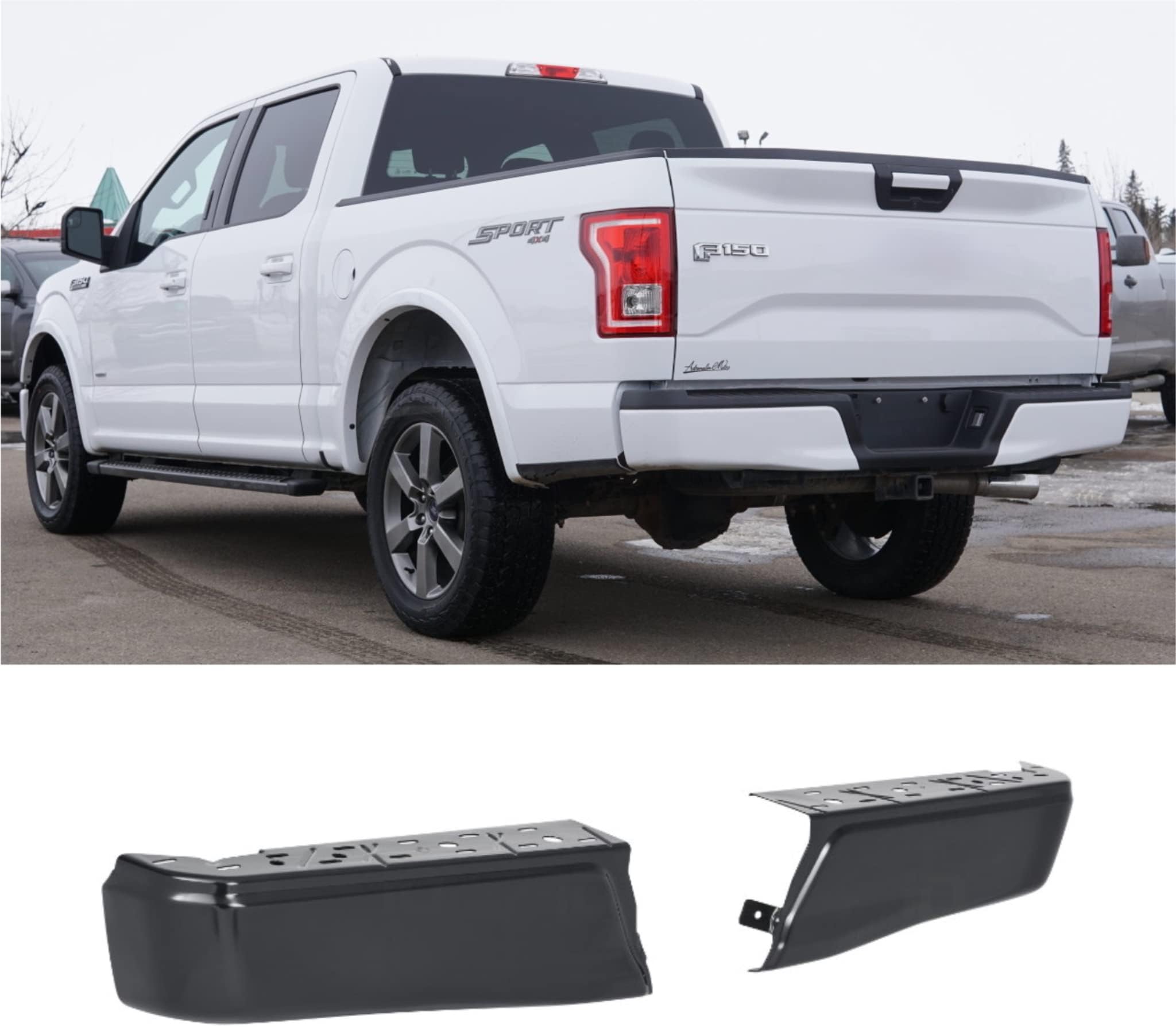 PARTSBUD Compatible with 2015-2020 Ford F150 Rear Bumper Cover of Steel ...