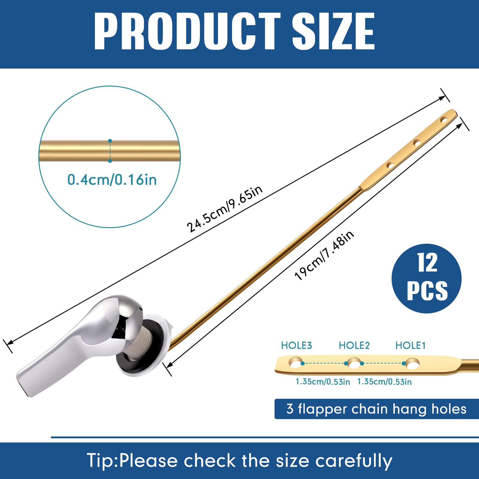Snapklik.com : Lasnten 12 Pieces Toilet Flush Handle Lever Replacement ...