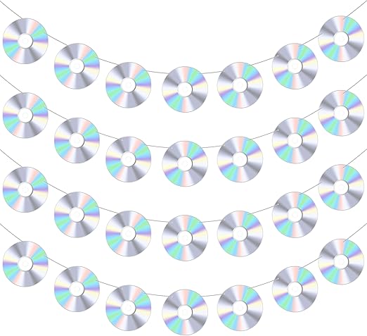 Amazon.com: 4pcs CD Disc Banners Retro 90s Birthday Party Decorations ...