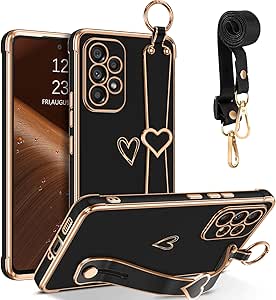 GUAGUA Handykette für Samsung Galaxy A53 5G Hülle, Handyhülle mit Band Fingerhalter Ständer ...