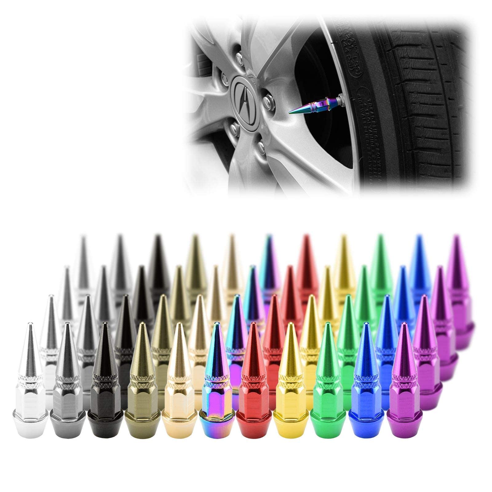 Amazon.com: TVC20 Green 4pcs Long Spike Spiked Tire Valve Stem Caps ...