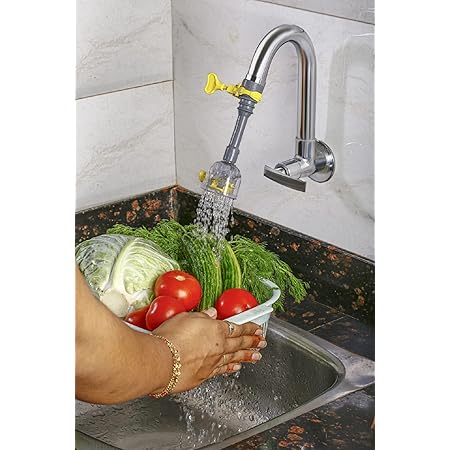 360° Flexible Shower Faucet Kitchen Tap Extension Sprayer Splash Proof ...