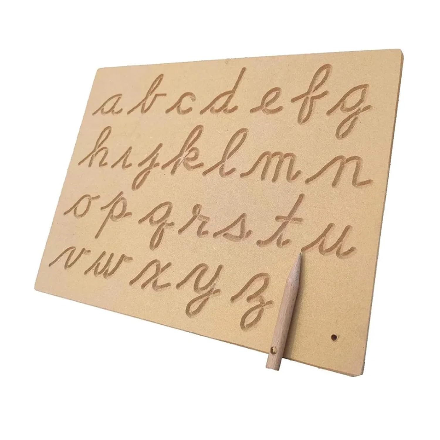 Buy Small Alphabets Cursive Writing Tracing Board – Wooden Board Brown ...