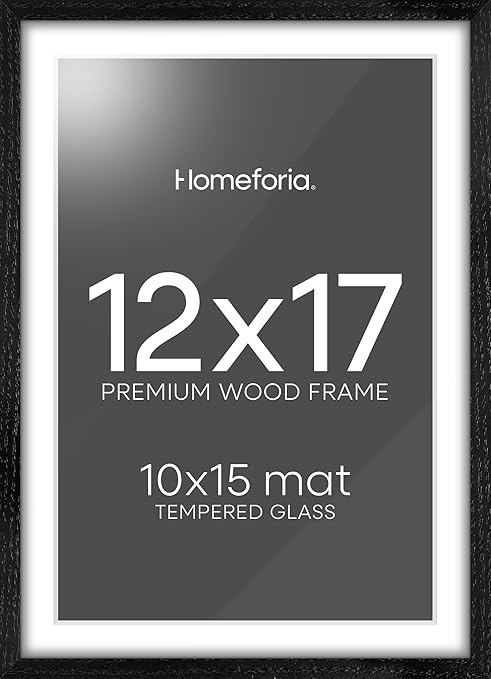 Amazon.com - Homeforia 12x17 Picture Frame Black Wood, High End Oak ...