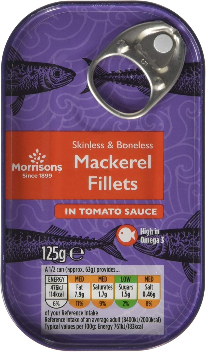 Morrisons Mackerel Fillets in Tomato Sauce, 125g : Amazon.co.uk: Grocery