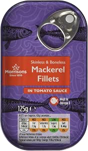 Morrisons Mackerel Fillets in Tomato Sauce, 125g : Amazon.co.uk: Grocery