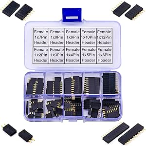 Amazon.com: Keszoox 2.54mm Single Row Pin Header 2P 3P 4P 5P 6P 7P 8P 9P 10P 12P, Female Pin ...