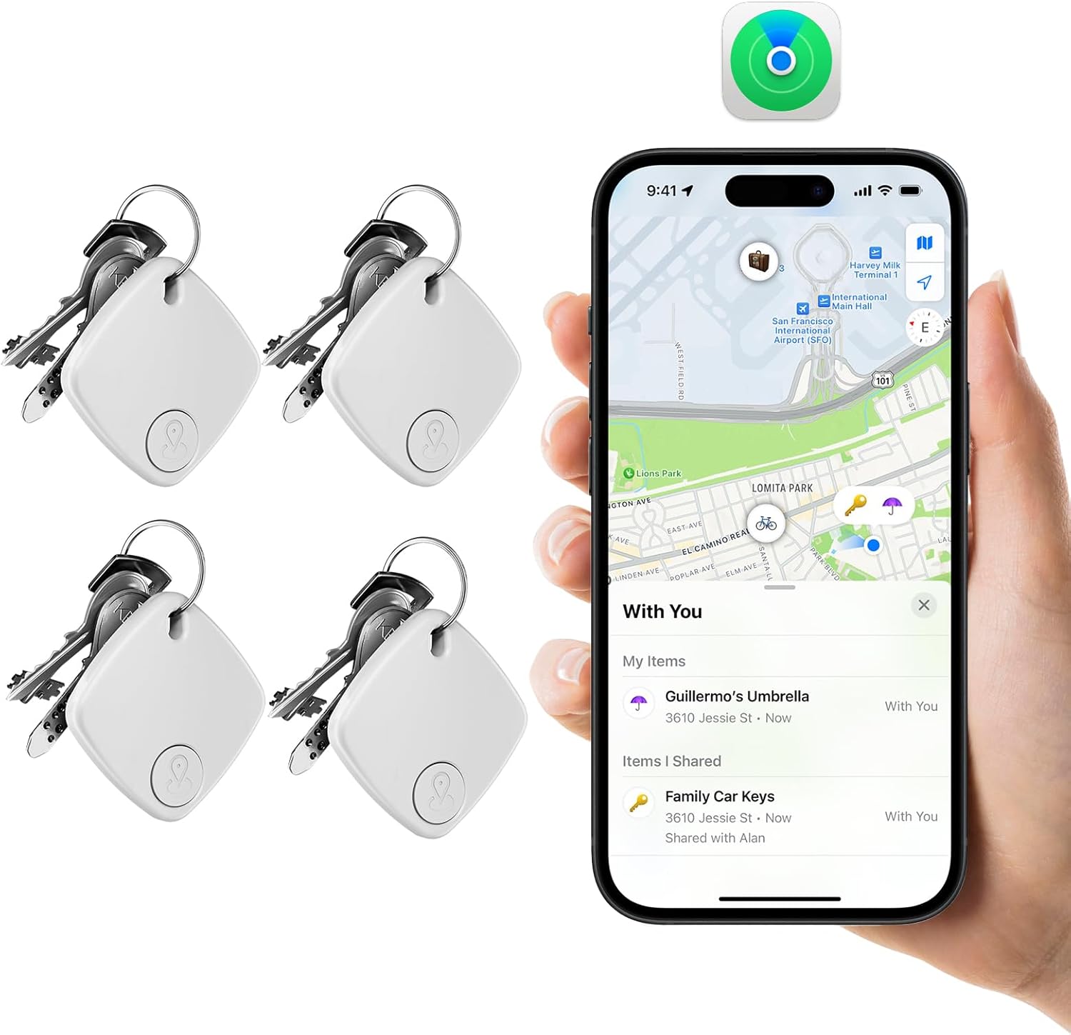 Amazon.com: Novzix Key Tracker for Keys,Work with Apple Find My,Key ...