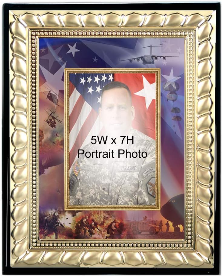 Amazon.com - Military Picture Frame Gold Metal Border Photograph Army ...