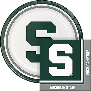 Amazon.com: Trendware Michigan State Paper Plate and Napkin Party Kit ...