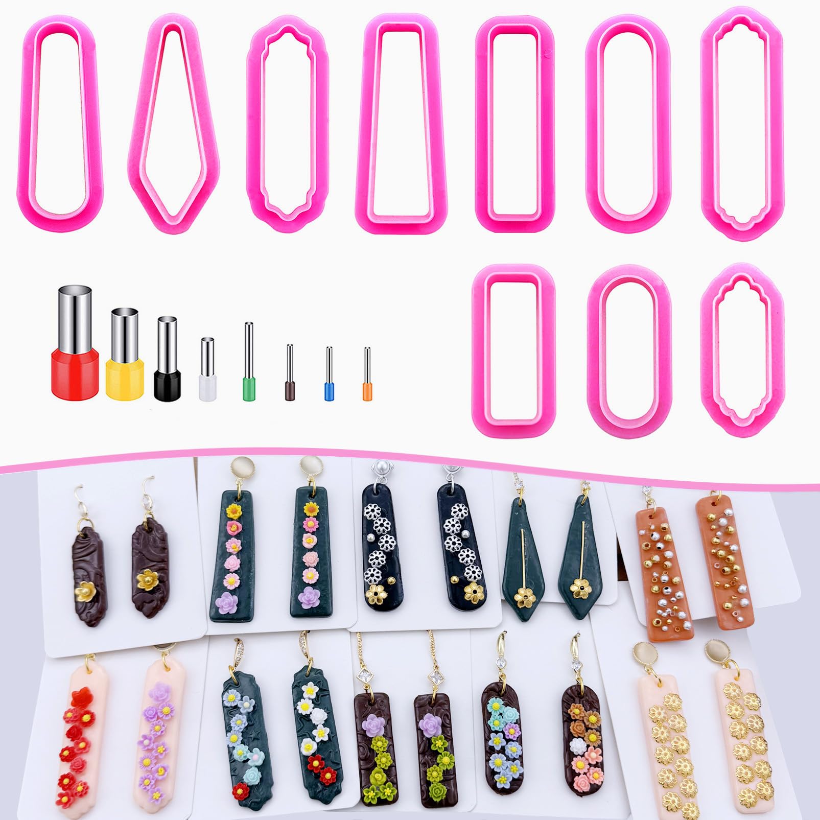 Amazon.com: DAOGUAUNG 18pcs Polymer Clay Earring Cutters, Different ...