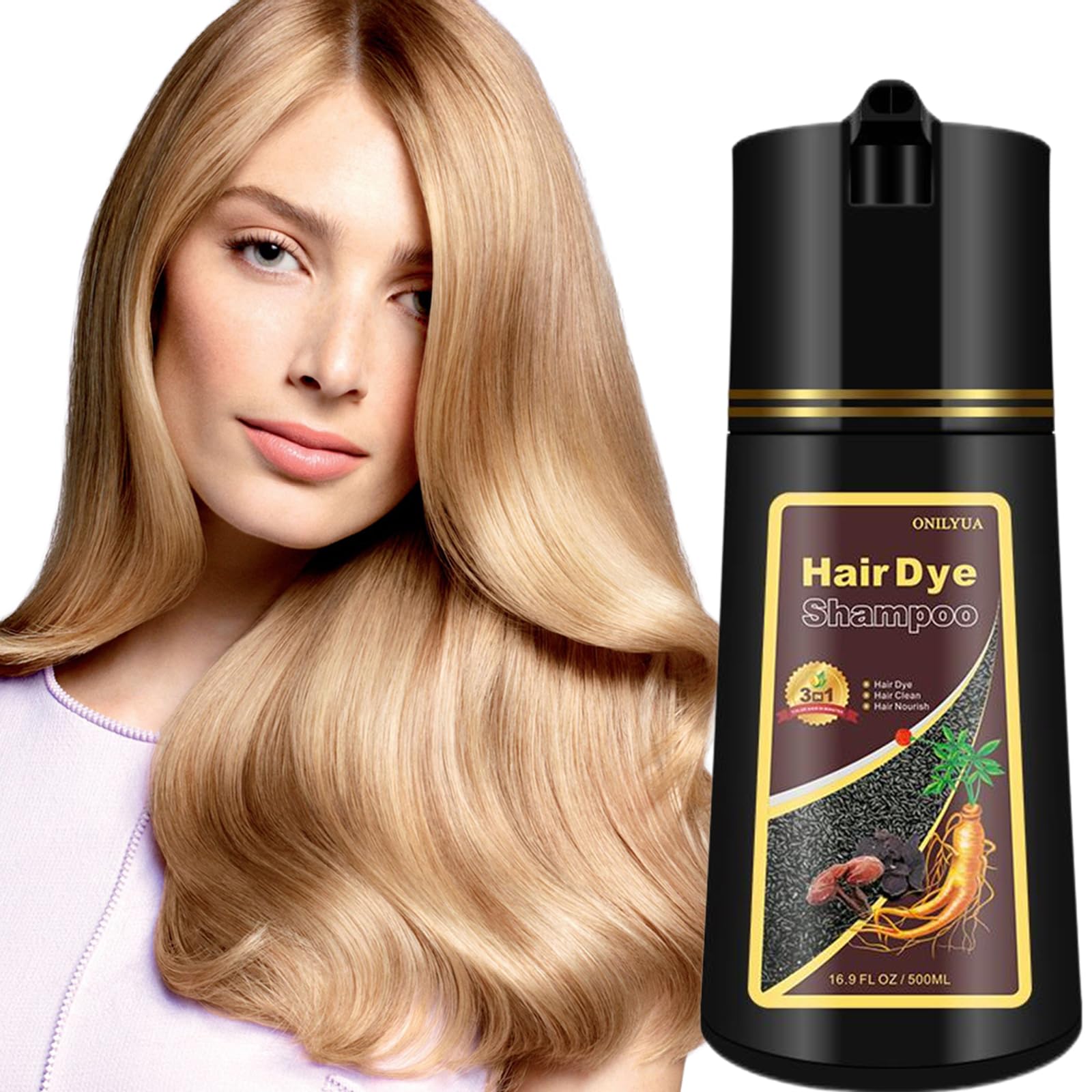 Amazon.com : Blonde Brown Hair Color Shampoo 3 in 1 - Instant Natural ...
