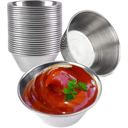 Amazon.com: 300 Pcs Metal Sauce Cups Individual Salsa Cups Metal ...