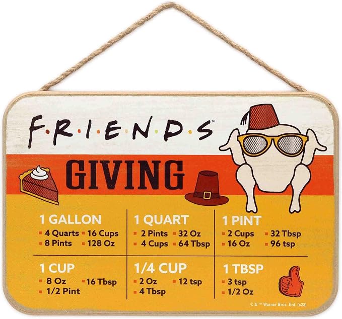Amazon.com: Friends The TV Series Friendsgiving Hanging Wood Measuring ...