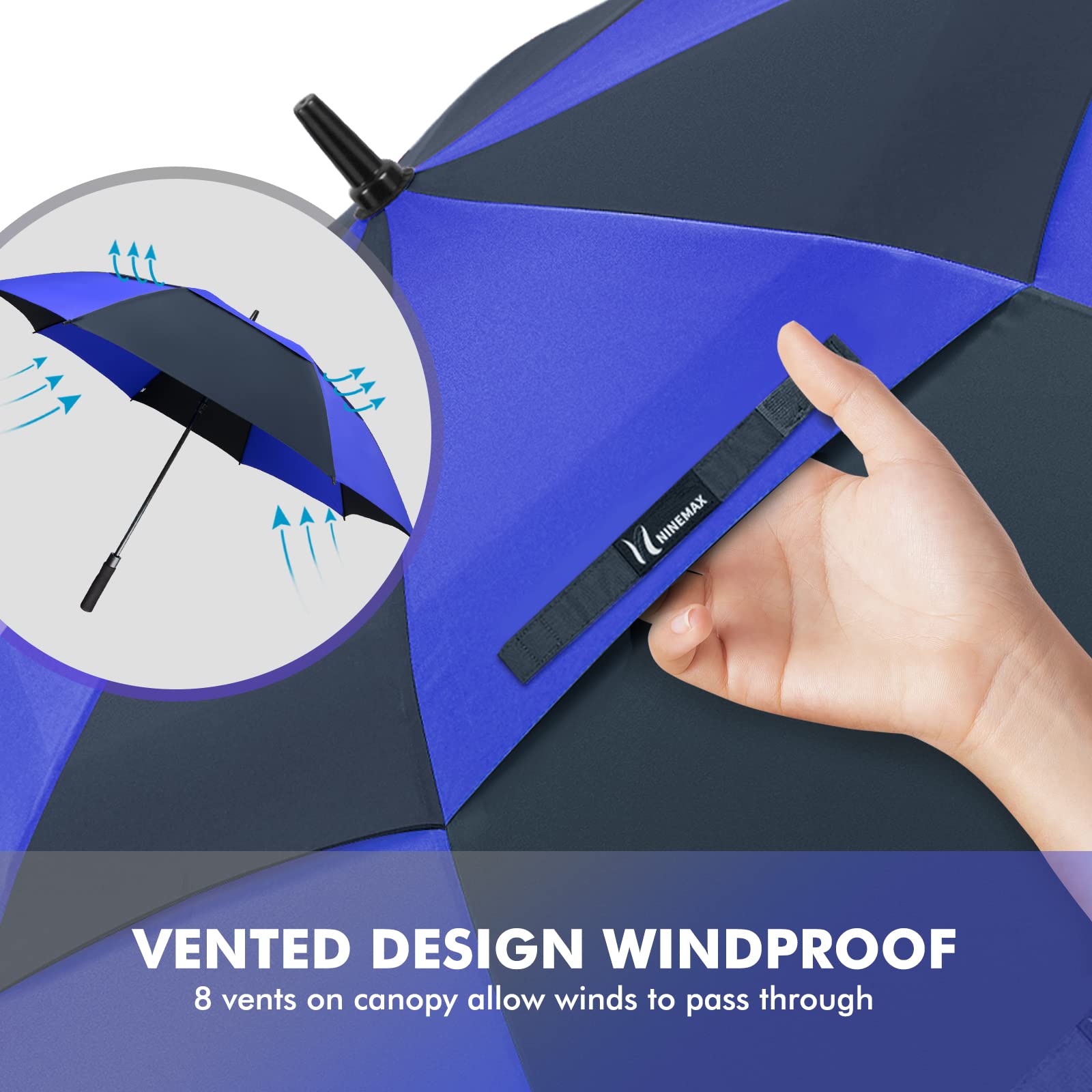 Snapklik.com : NINEMAX Golf Umbrella 54 Inch,Large Umbrellas Windproof ...