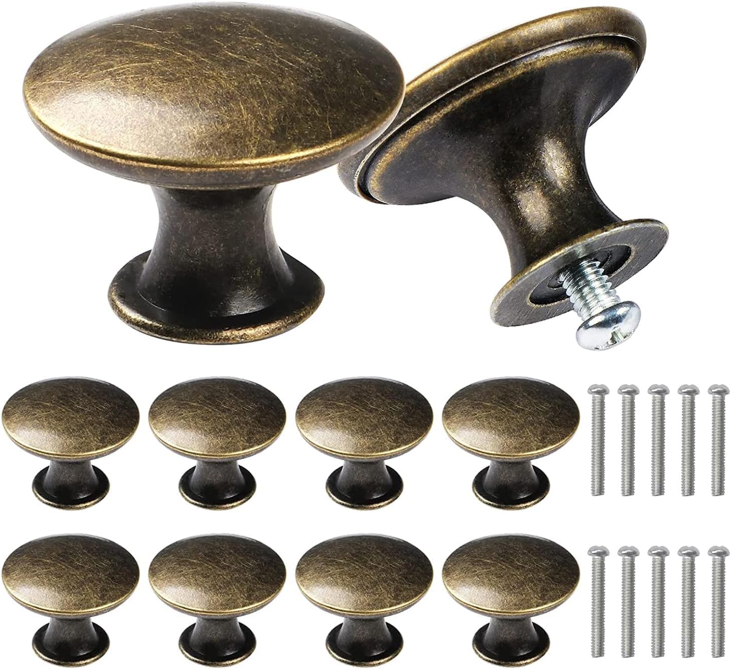 Yuechenggui 10 Pcs Vintage Round Drawer Handle Retro Pull Handles ...