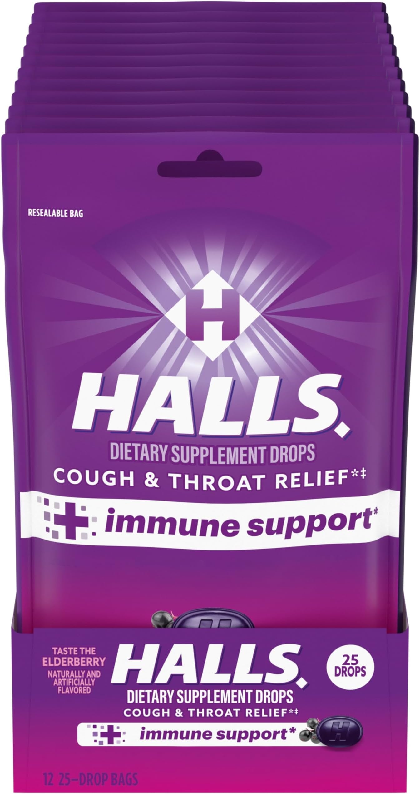 Amazon.com : HALLS Relief Sugar Free Black Cherry Flavor Cough Drops ...