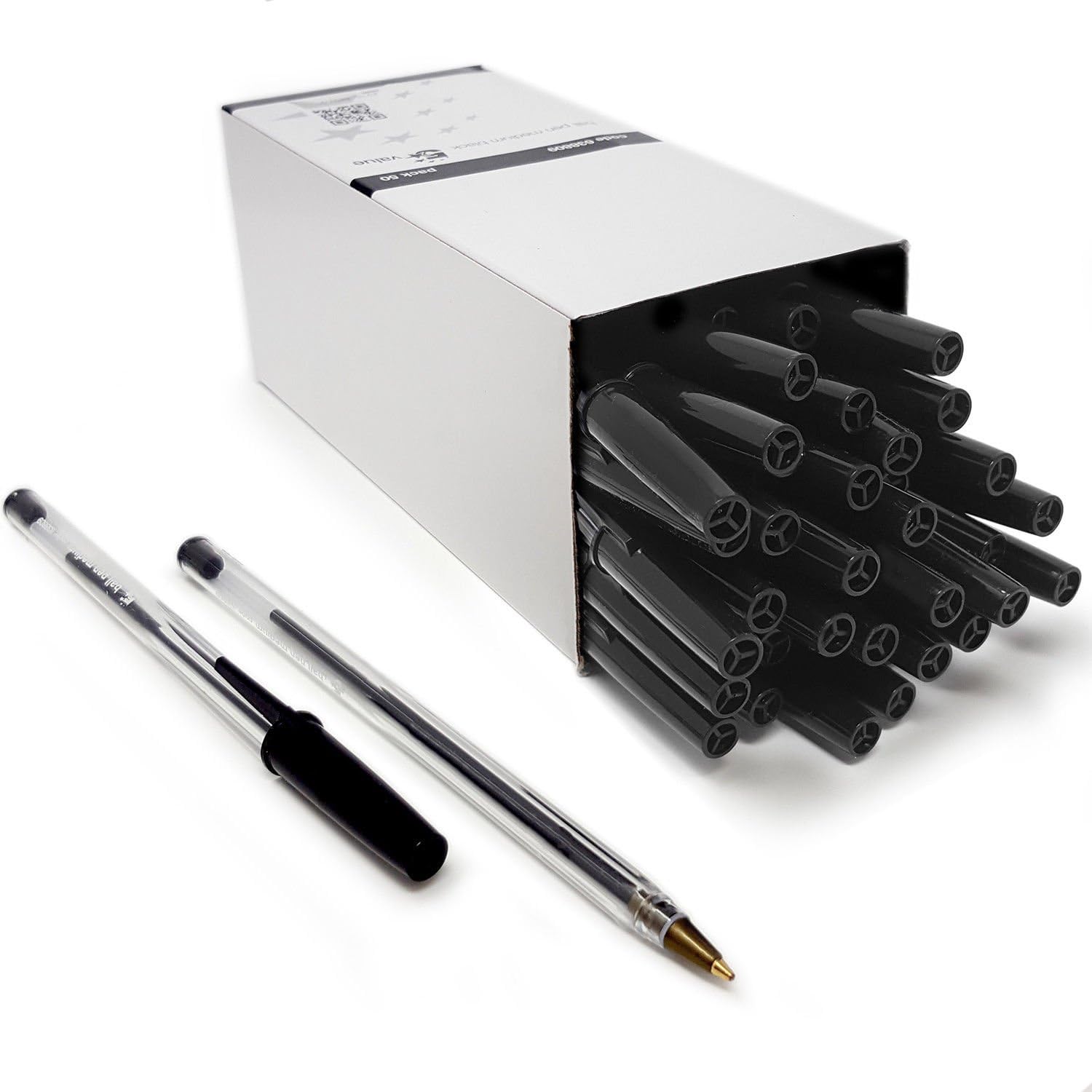 G4GADGET Pack of 50 - Medium Tip Fluent Smooth Writing Black Biro ...