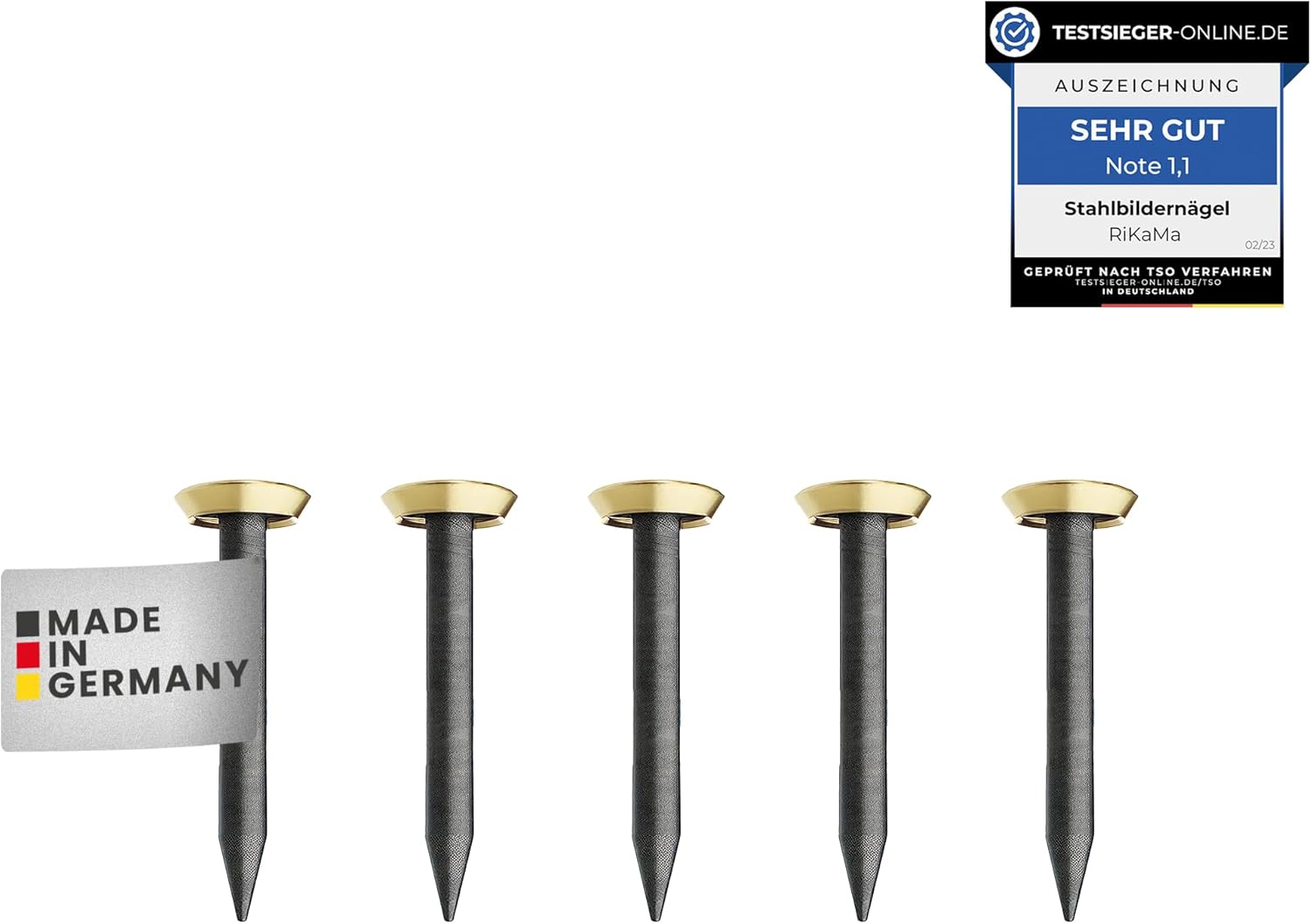 RIKAMA® – 50 Bildernägel mit 20 mm Länge – Stahlnägel für den Einsatz ...