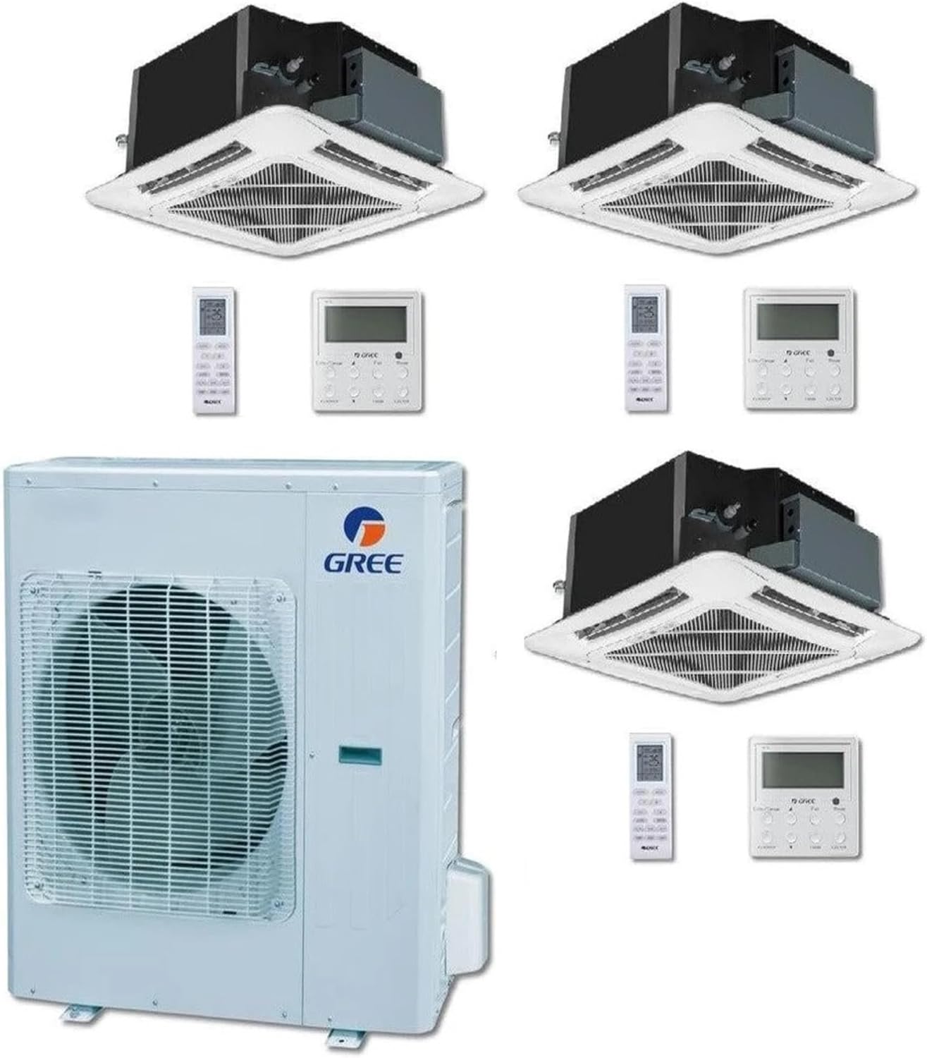 Amazon.com: GREE Multi Gen2 Series 30,000 BTU 3-Zone Ceiling Cassette ...